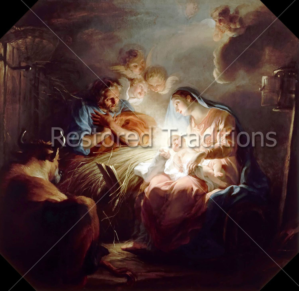 Nativity, Coypel | High Resolution Stock Art - Restored Traditions