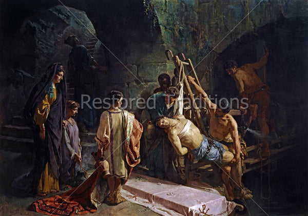 Burial of St. Sebastian | High Resolution Image - Restored Traditions