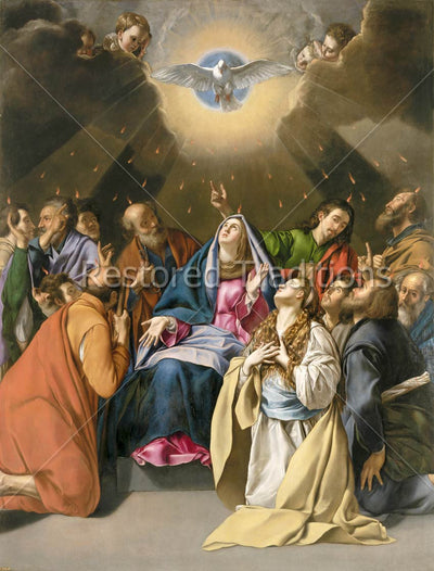 Descent of Holy Spirit at Pentecost | Catholic Stock Art Image ...