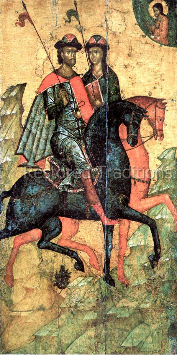 Sts. Boris and Gleb on Horseback | High Resolution Icon Download ...