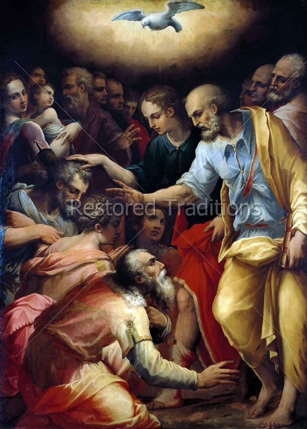 Apostles Peter and John Blessing the Crowds | Royalty-Free Stock Art ...
