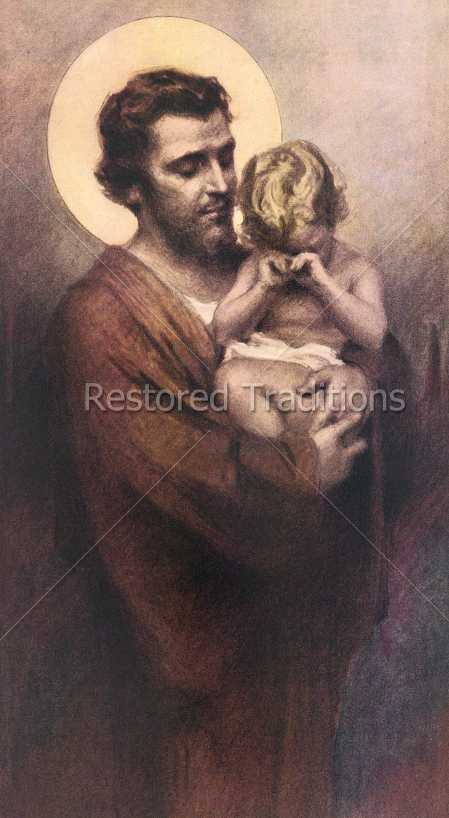 St. Joseph & Child Jesus | High Resolution Stock Art - Restored Traditions