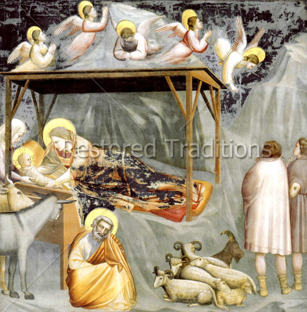 High-Res Art | Nativity of Jesus Christ, by Giotto - Restored Traditions
