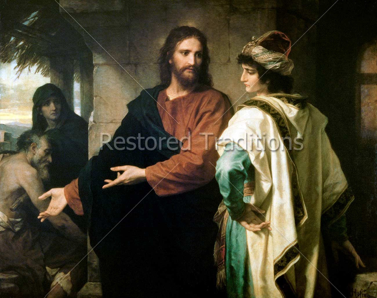 Christ and the Rich Young Ruler | High Resolution Stock Art - Restored ...