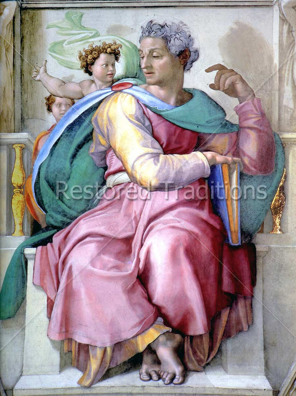 Prophet Isaiah, Michelangelo | High Resolution Stock Art - Restored ...