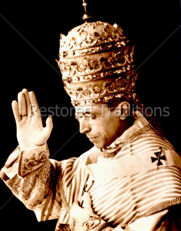 High Resolution Stock Art | Pope Pius XII Wearing Papal Tiara ...